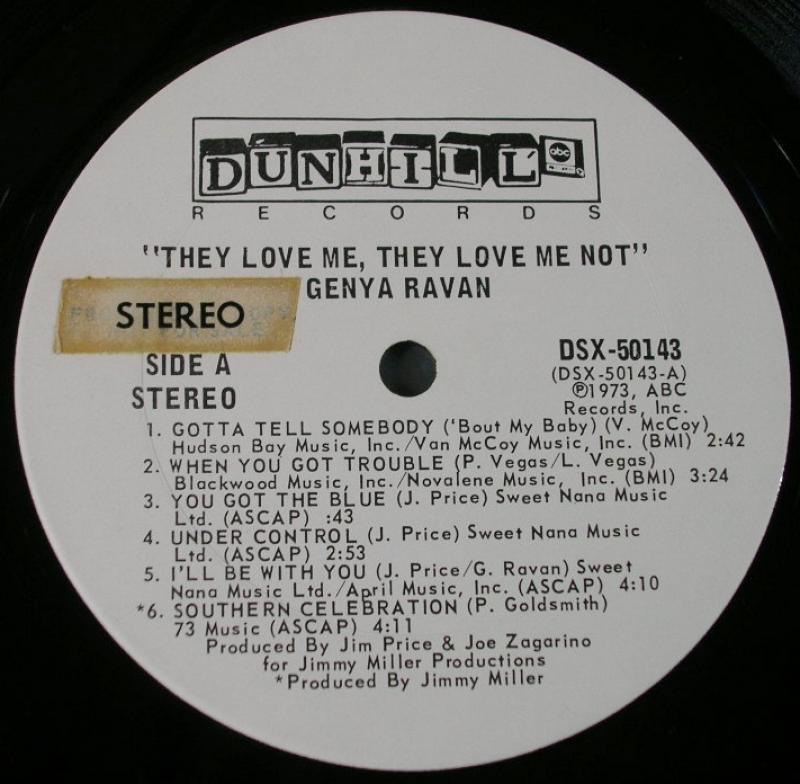 Genya Ravan /They Love Me レコード通販・買取はサウンドファインダー