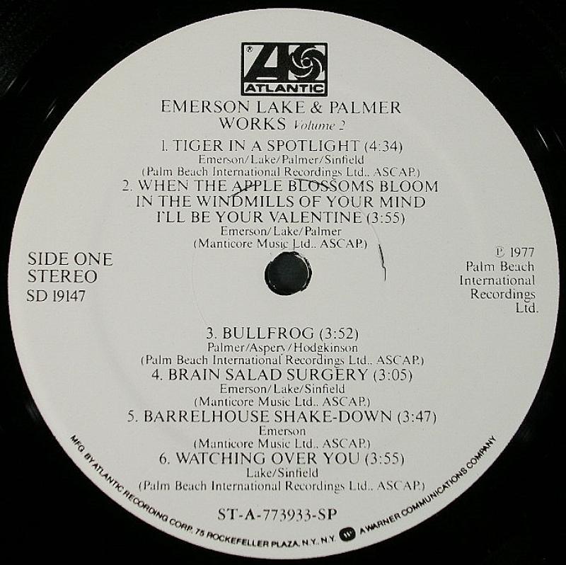 Emerson, Lake & Palmer（ELP）/Works Vol. 2 レコード通販・買取はサウンドファインダー