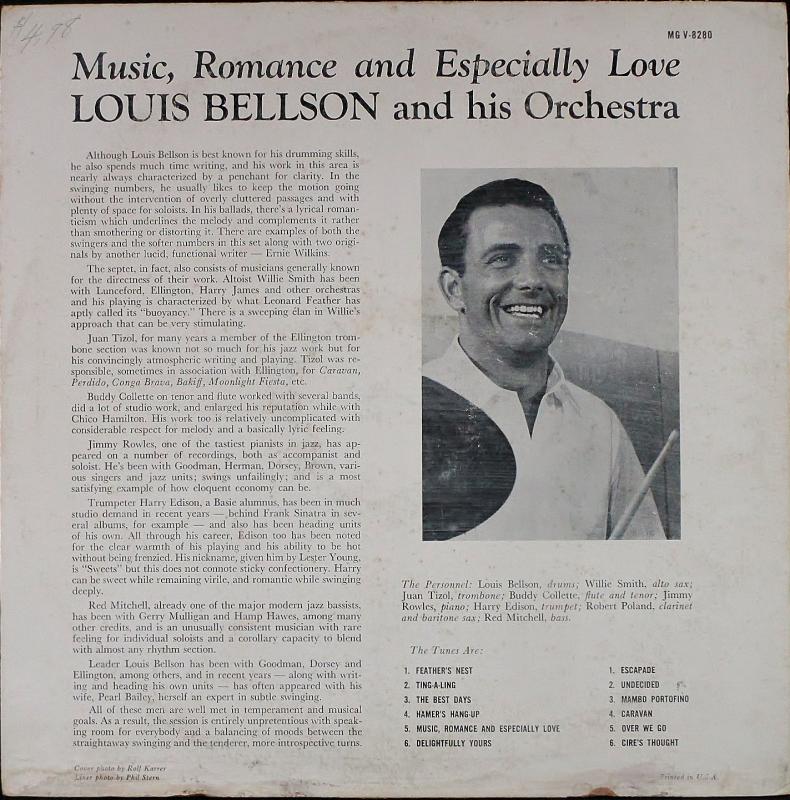 Louis Bellson /Music, Romance and Especially Love レコード通販・買取はサウンドファインダー