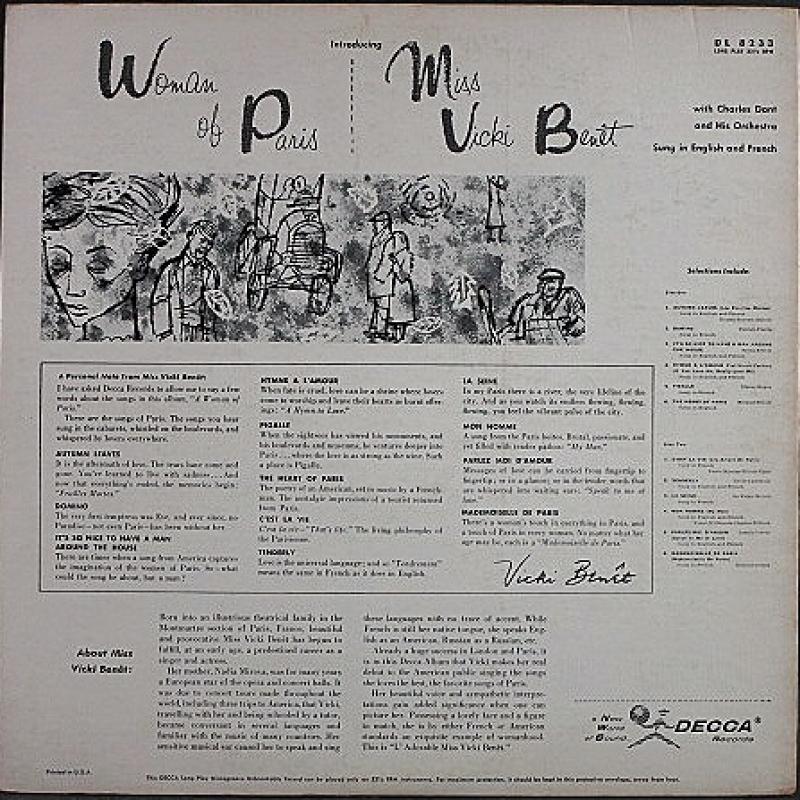 Vicki Benet /Woman Of Paris レコード通販・買取はサウンドファインダー
