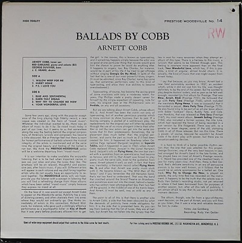 Arnett Cobb /Ballads By Cobb レコード通販・買取はサウンドファインダー Arnett Cobb /Ballads By Cobb レコード通販・買取はサウンドファインダー