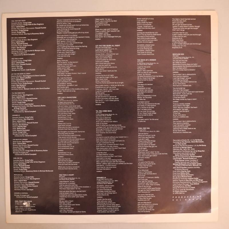 Craig Fuller Eric Kaz /Craig Fuller Eric Kaz レコード通販・買取はサウンドファインダー