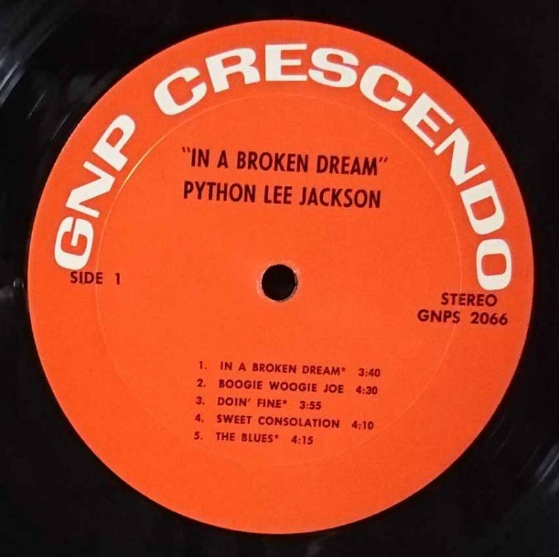 PYTHON LEE JACKSON/In A Broken Dream レコード通販・買取はサウンドファインダー